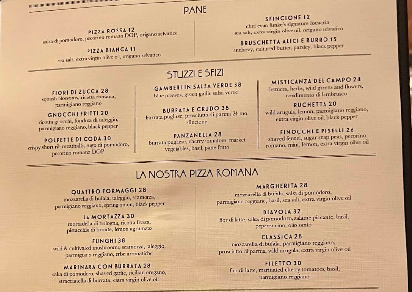 Mother Wolf Las Vegas Restaurant Menu – Roman Italian Cuisine at ...